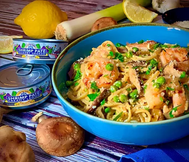 Sheet Pan Salmon Topped With Shrimp Pate Mousse Over Lemon Parsley Farro